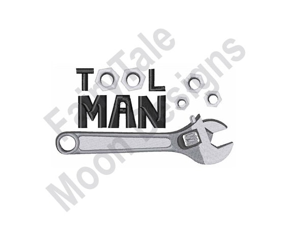 Tool Man Machine Embroidery Design Adjustable Wrench | Etsy