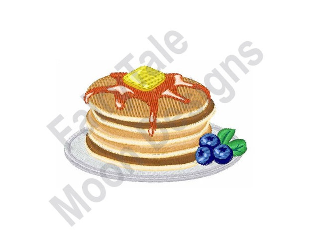 Pancakes & Blueberry - Machine Embroidery Design, Hotcake Embroidery ...