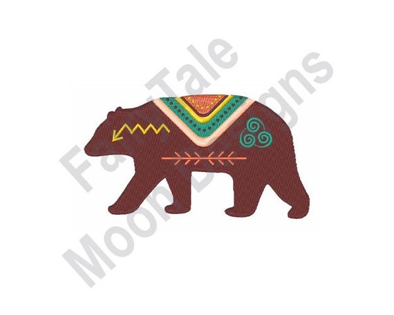 Tribal Bear Machine Embroidery Design Native American Bear | Etsy