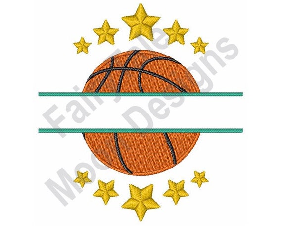 Basketball Split Frame Machine Embroidery Design | Etsy