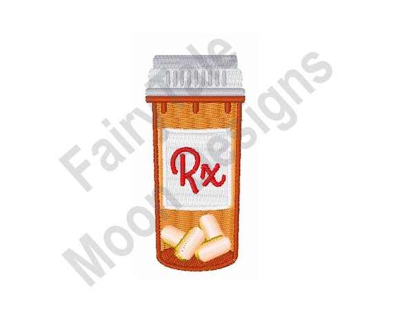 Rx Pills Machine Embroidery Design Pill Bottle Medicine - Etsy
