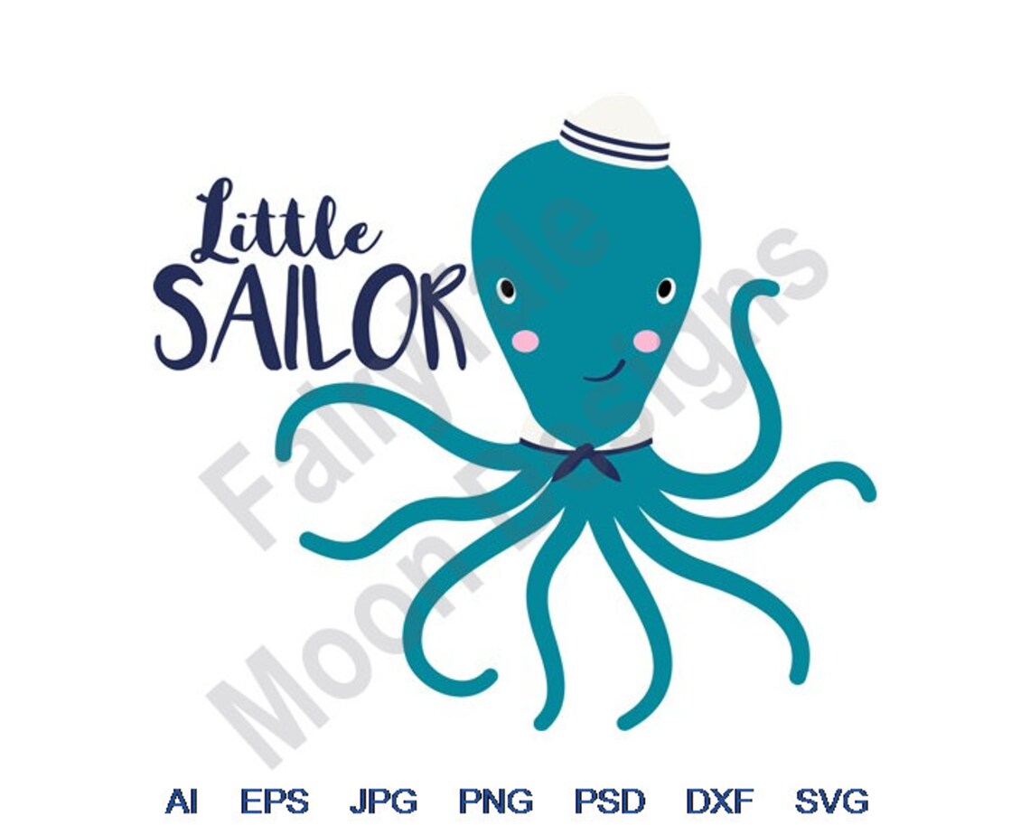 Little Sailor - Svg, Dxf, Eps, Png, Jpg, Vector Art, Clipart, Cut File ...