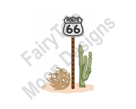 Route 66 Road Sign Machine Embroidery Design Historic Route - Etsy