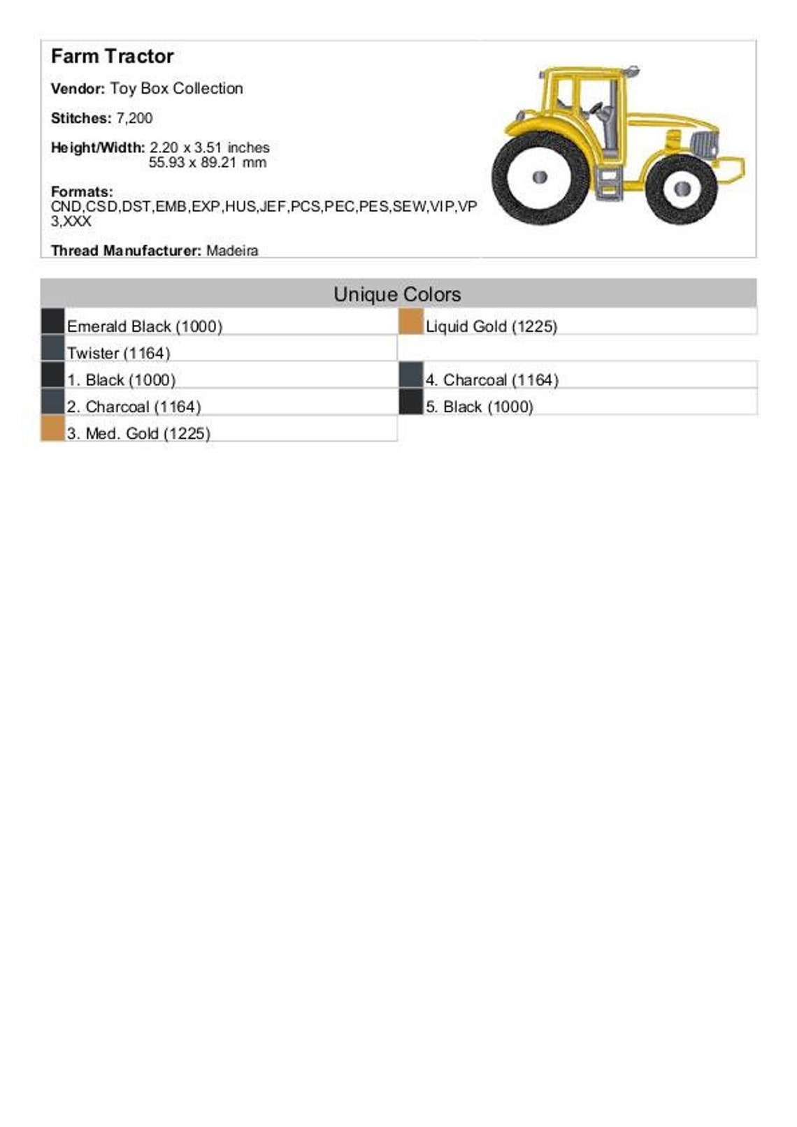 Farming Tractor Machine Embroidery Design Tractor Outline - Etsy