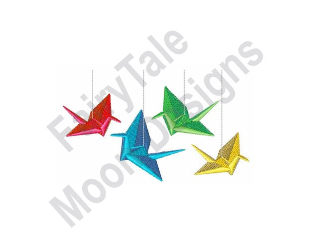 Paper Cranes Machine Embroidery Design, Japanese Origami Cranes ...