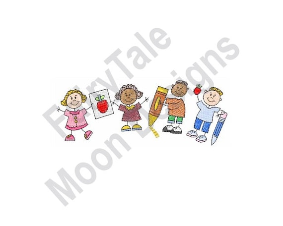 School Children Machine Embroidery Design School Pencil & | Etsy