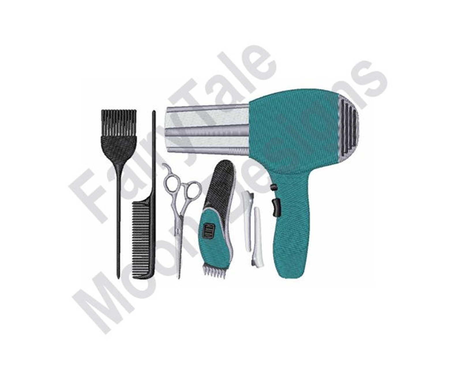 Salon Tools - Machine Embroidery Design, Hairdresser Tools Embroidery ...