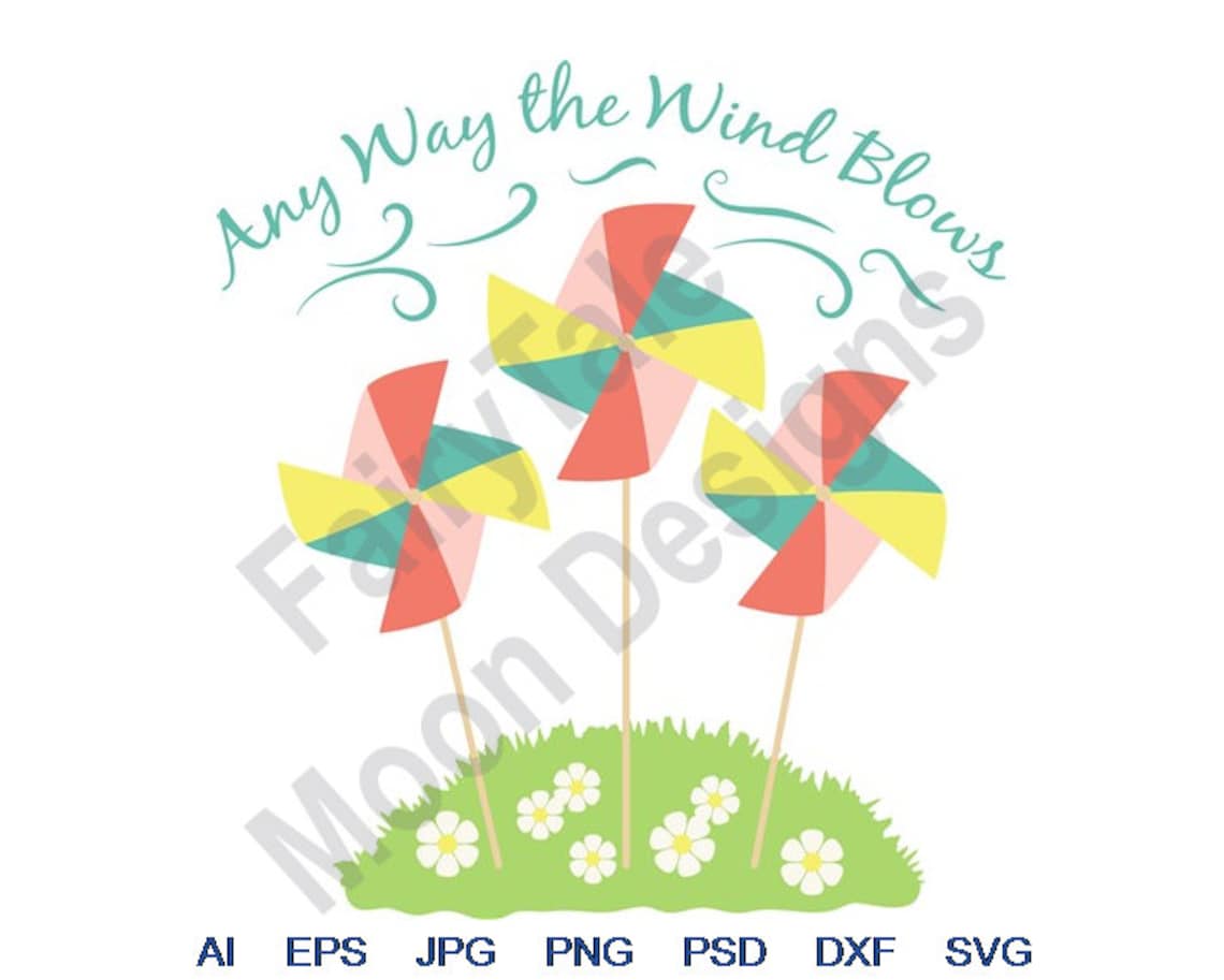 The Wind Blows - Svg, Dxf, Eps, Png, Jpg, Vector Art, Clipart, Cut File ...