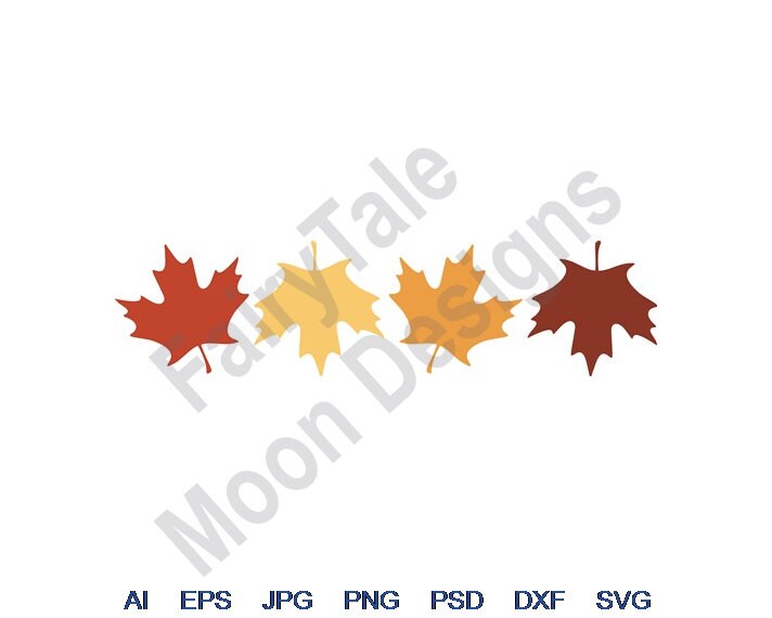 Maple Leaves Svg Dxf Eps Png Jpg Vector Art Clipart | Etsy