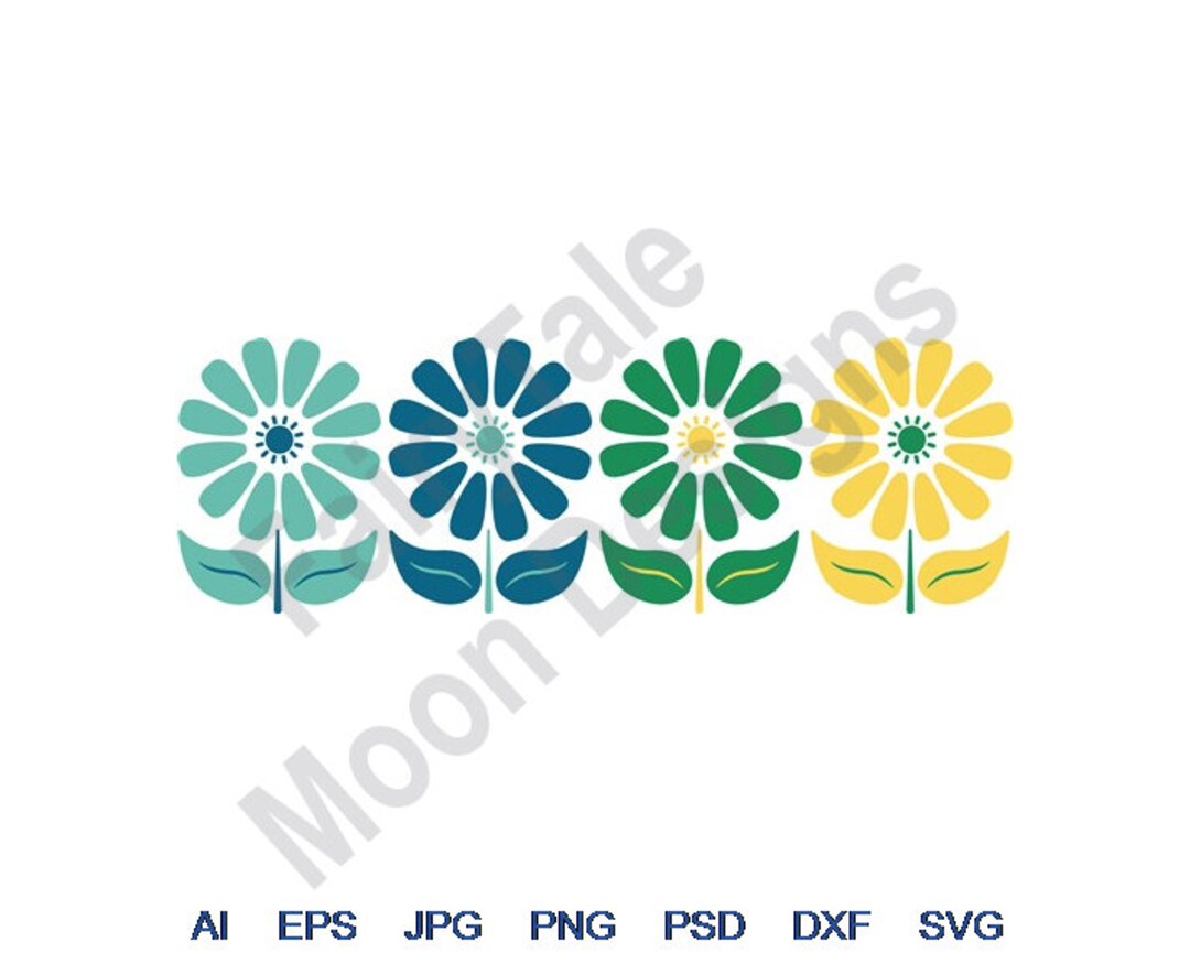 Flower Border Svg Dxf Eps Png Jpg Vector Art Clipart - Etsy