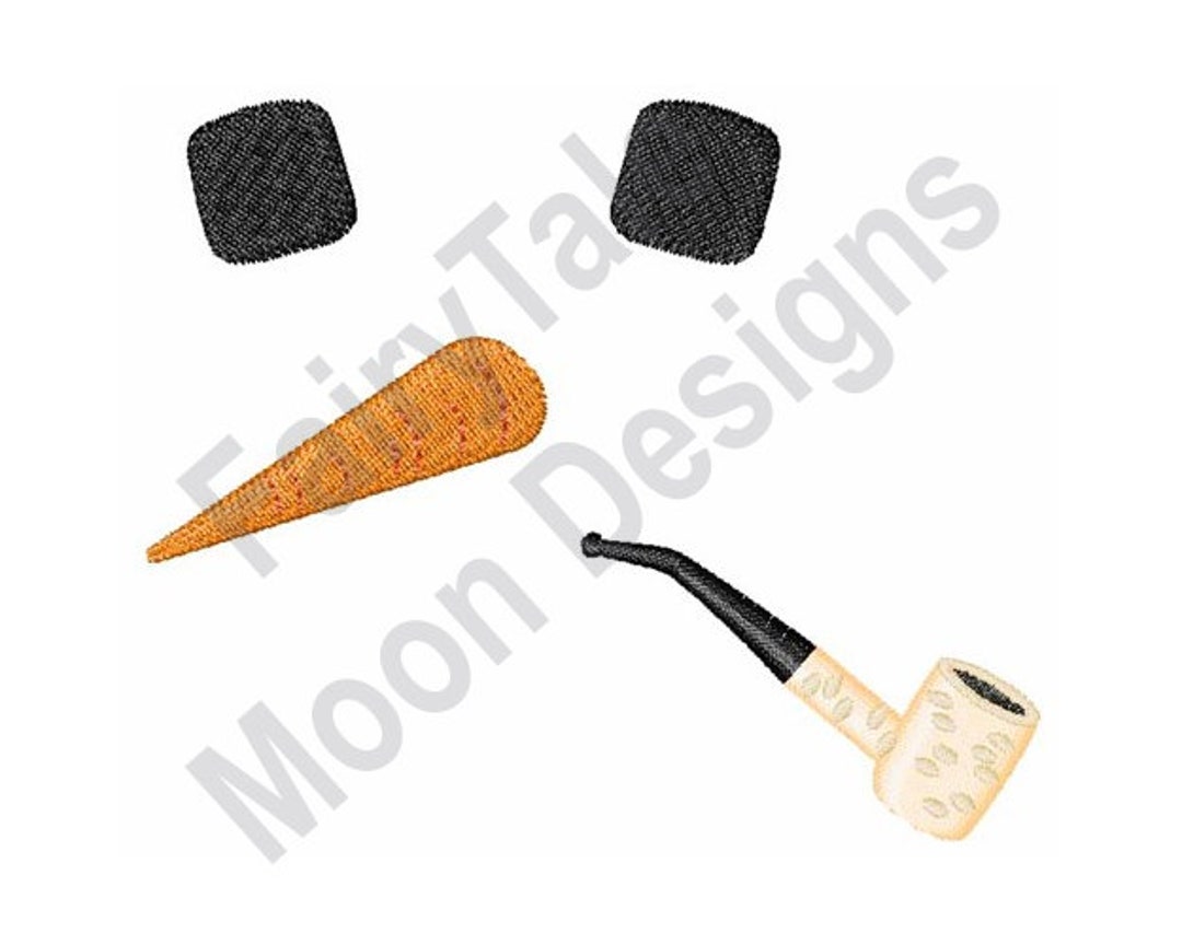 Snowman Face Machine Embroidery Design, Snowman Smoking Corncob Pipe ...