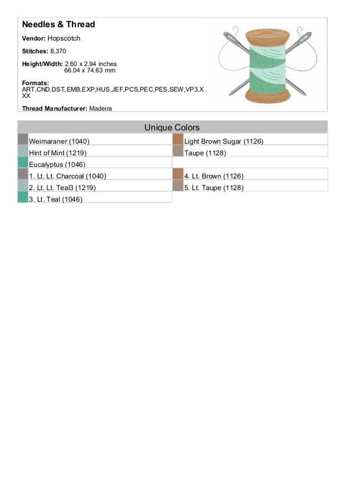 Needles & Thread Machine Embroidery Design Sewing Thread | Etsy