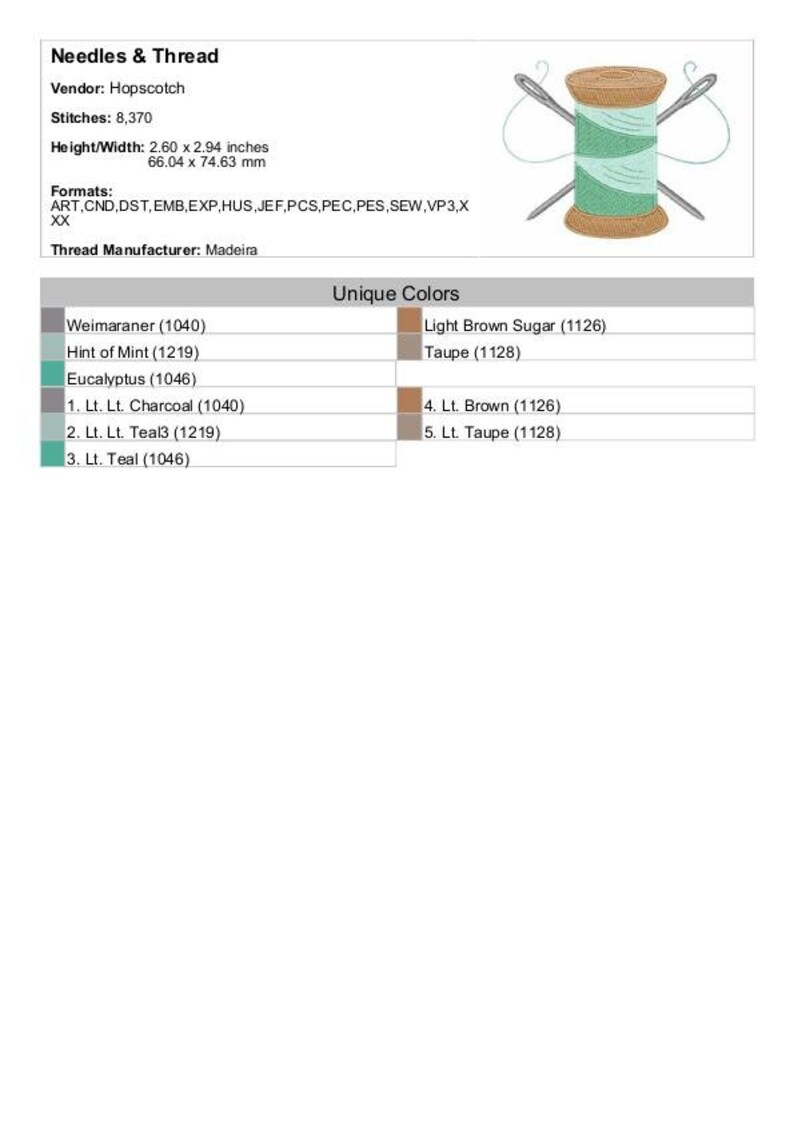 Needles & Thread Machine Embroidery Design Sewing Thread | Etsy