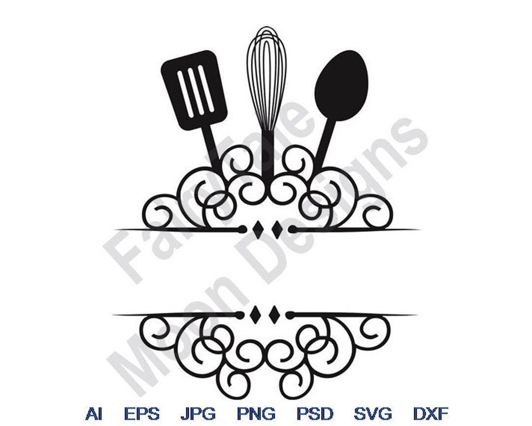 Kitchen Utensils - Svg, Dxf, Eps, Png, Jpg, Vector Art, Clipart, Cut ...