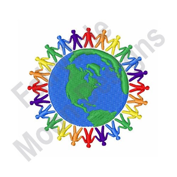 Globe Embroidery - Etsy