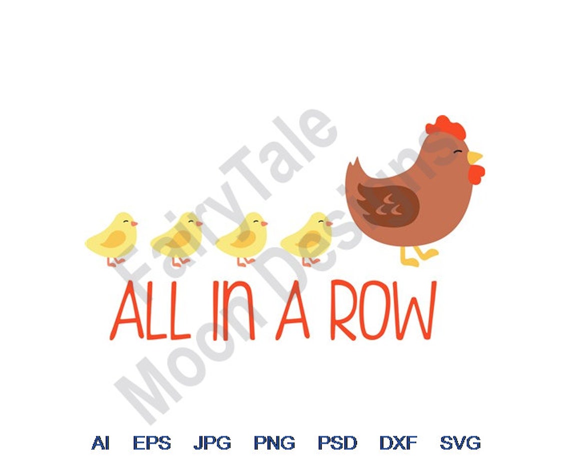 In A Row Svg Dxf Eps Png Jpg Vector Art Clipart Cut | Etsy