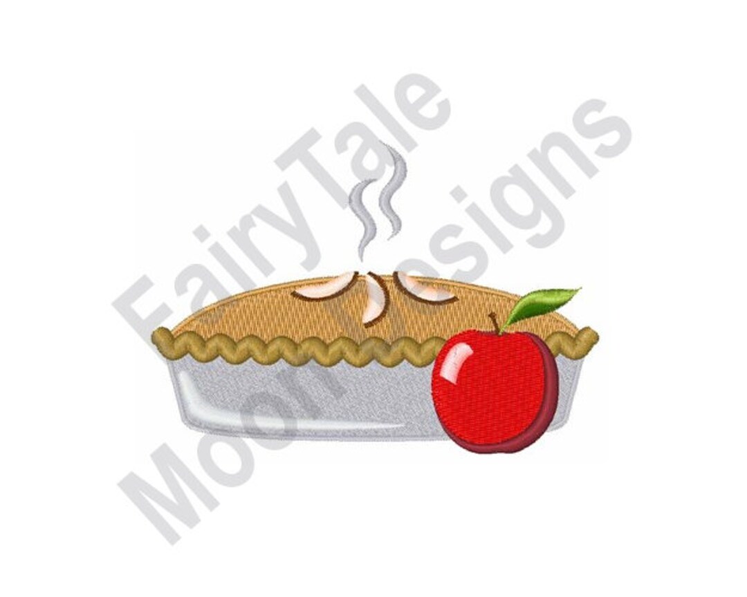 Baked Apple Pie & Red Apple - Machine Embroidery Design, Homemade Apple ...