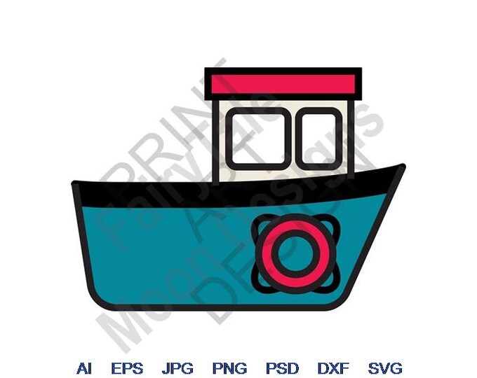 Tug Boat Svg. Tugging Svg. Tugboat Svg. Tug Boat Cut File Dxf. Download ...