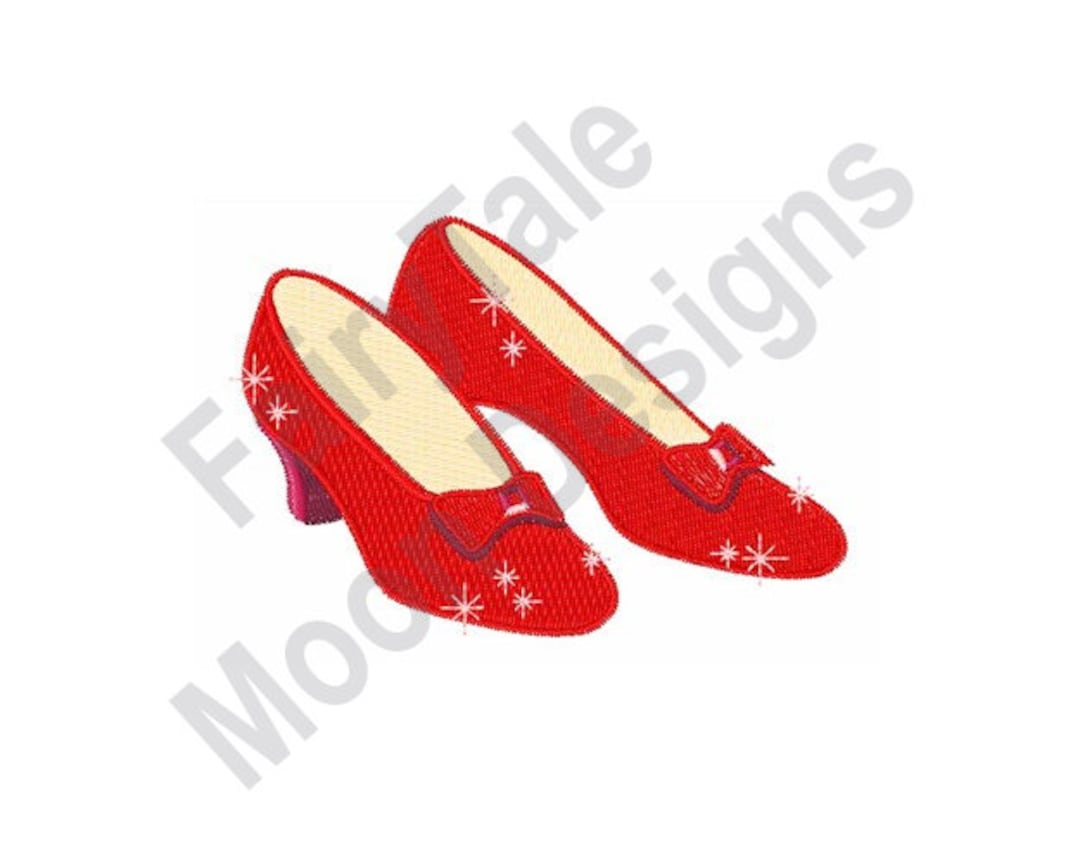 Ruby Red Slippers - Machine Embroidery Design, High Heel Red Shoes ...