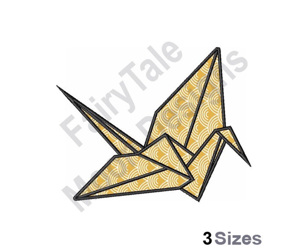 Origami Crane Applique - Machine Embroidery Design, Applique Crane ...