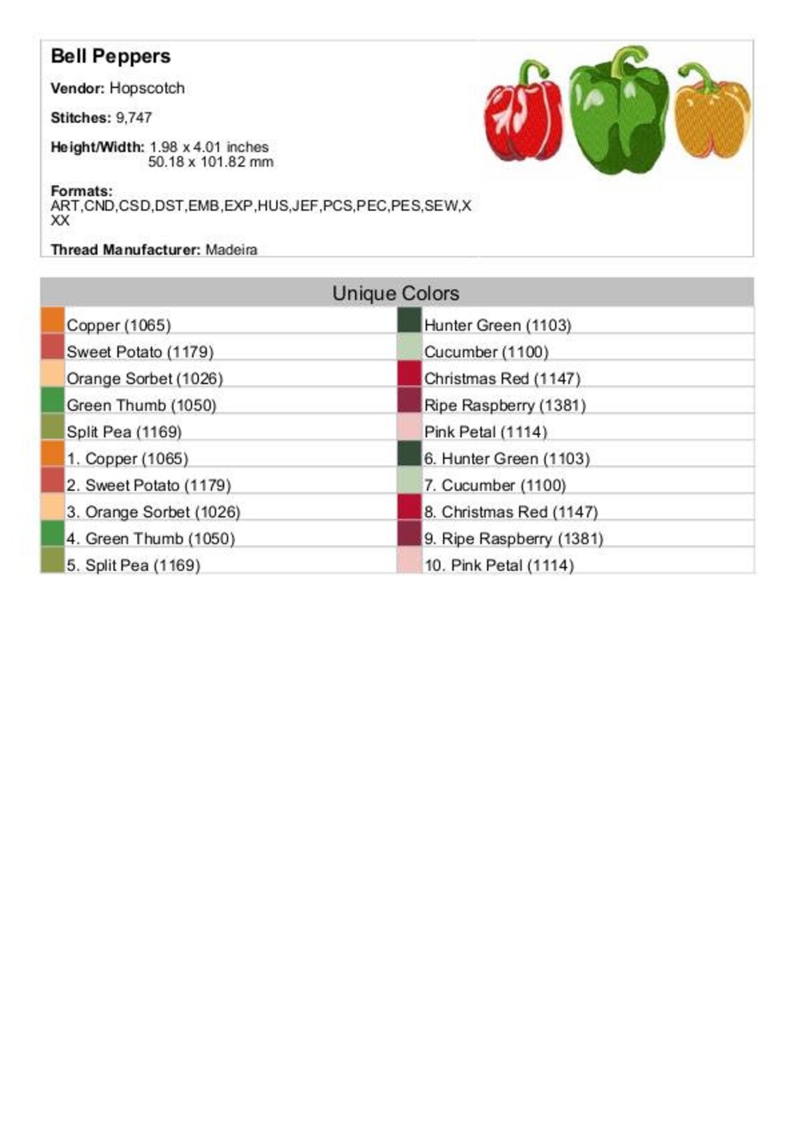 Bell Peppers Machine Embroidery Design Sweet Peppers - Etsy