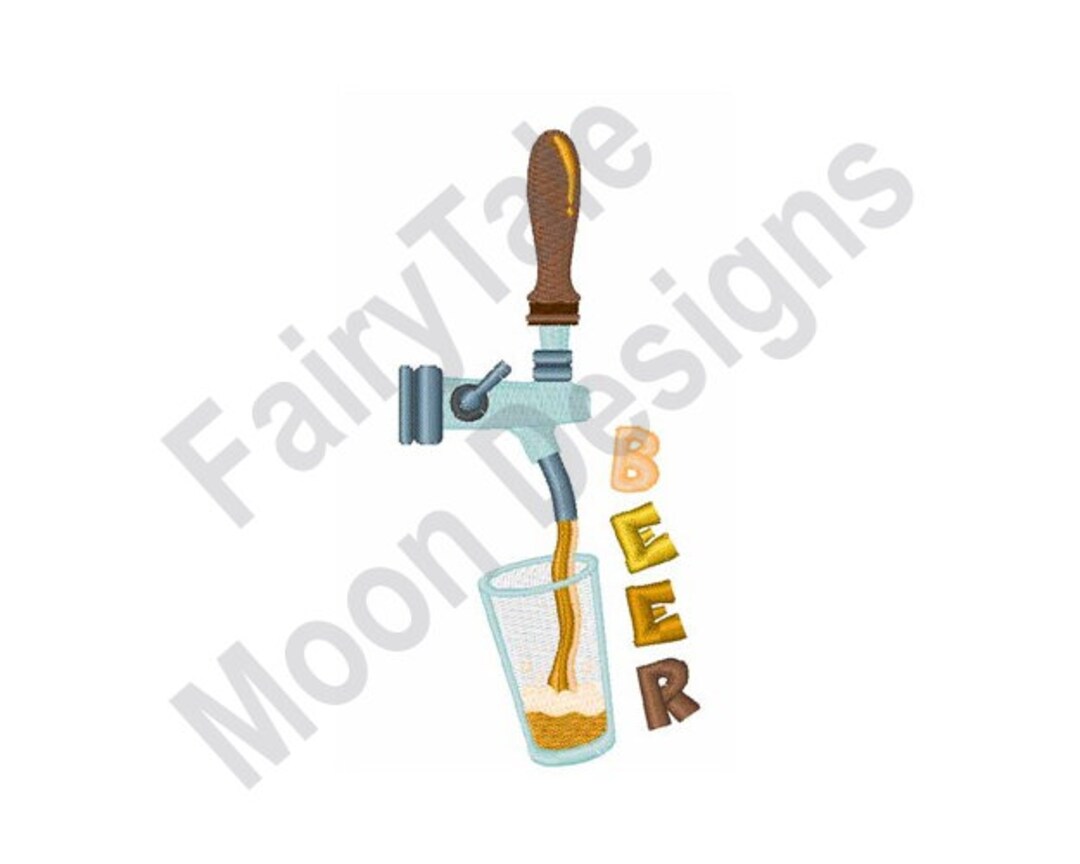 Beer Machine Embroidery Design, Beer Tap Design, Beer Faucet Embroidery ...