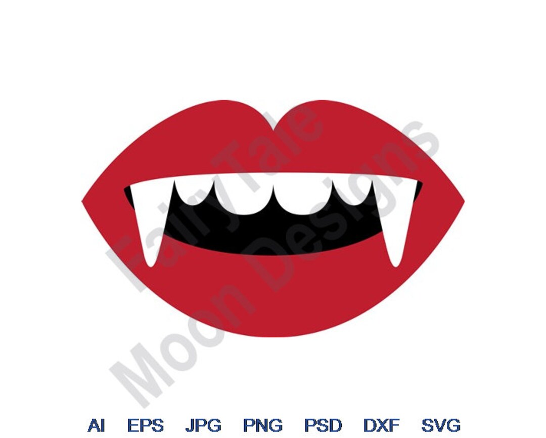 Vampire Teeth - Svg, Dxf, Eps, Png, Jpg, Vector Art, Clipart, Cut File ...