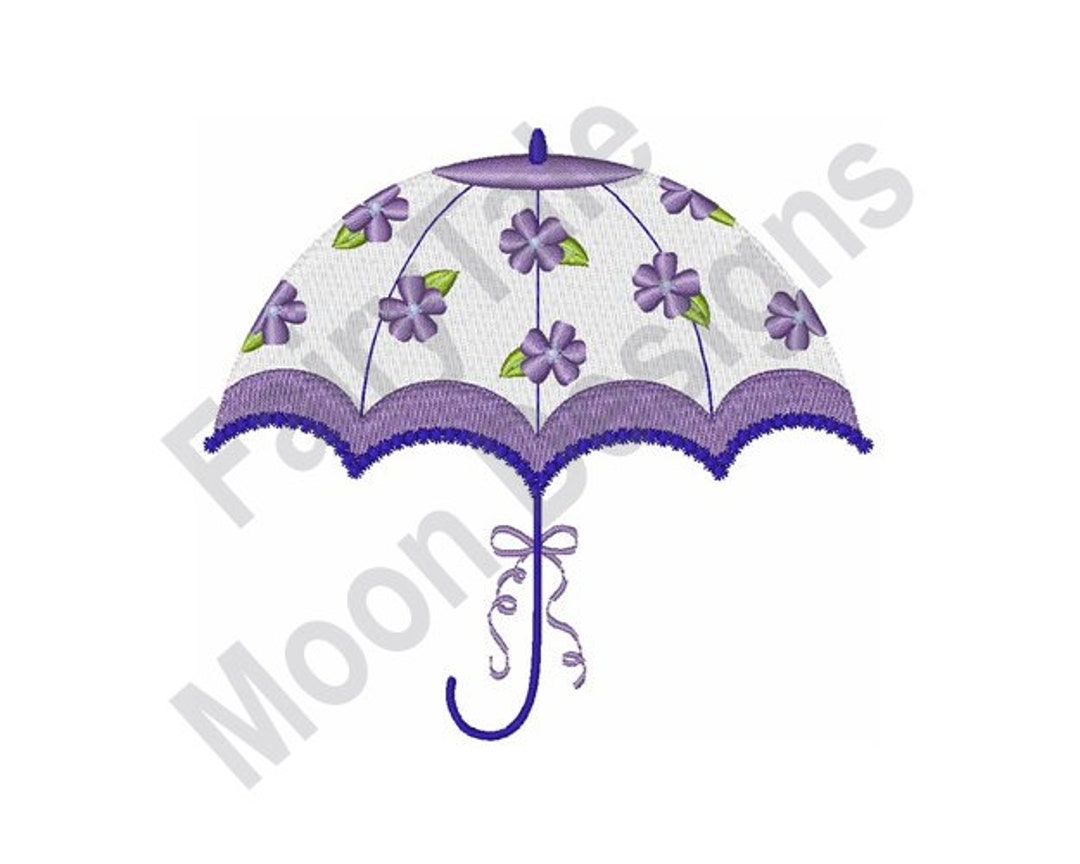 Floral Umbrella Machine Embroidery Design, Spring Rain Umbrella ...