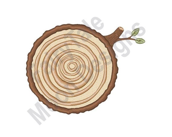 Tree Log Machine Embroidery Design Tree Log Slice | Etsy