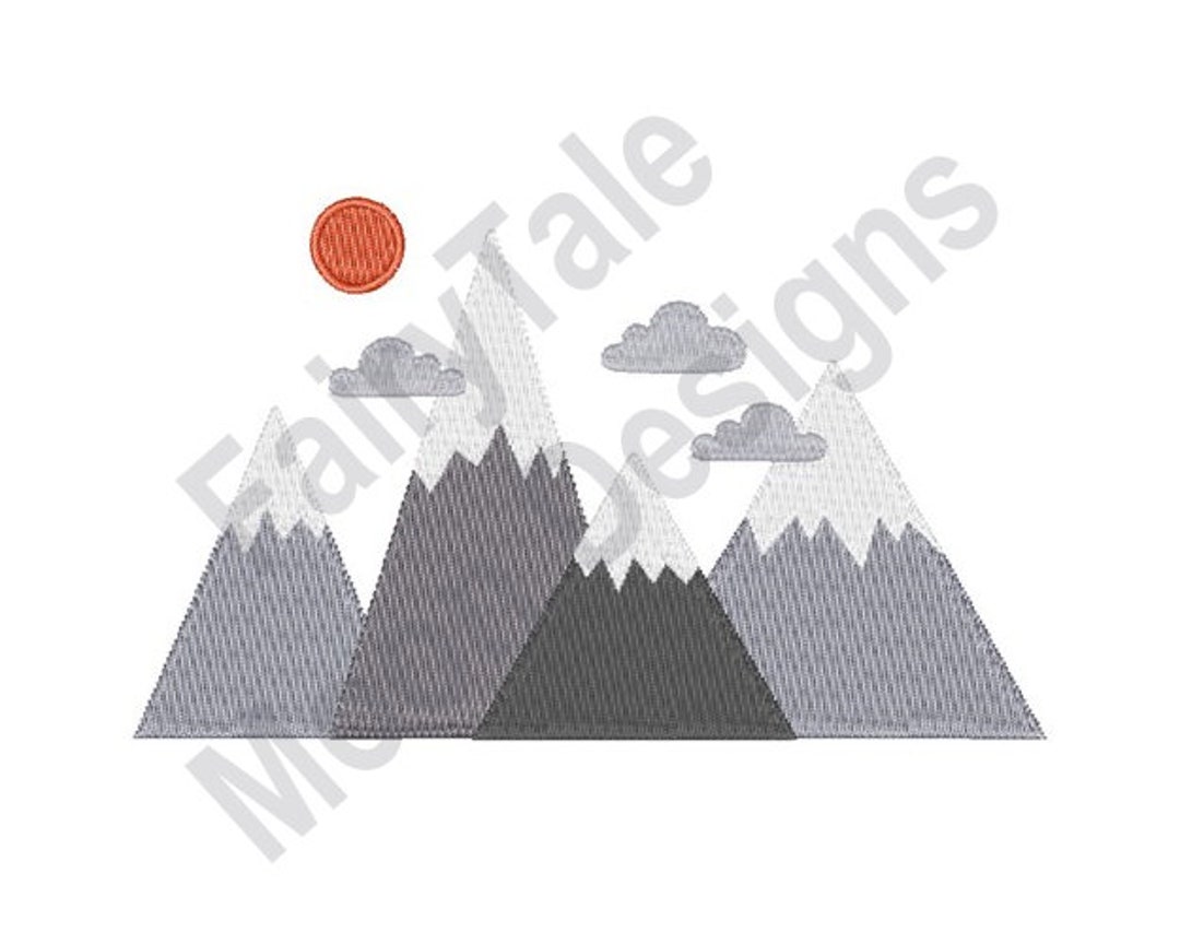 Mountain Range - Machine Embroidery Design, Snowy Mountains Embroidery ...