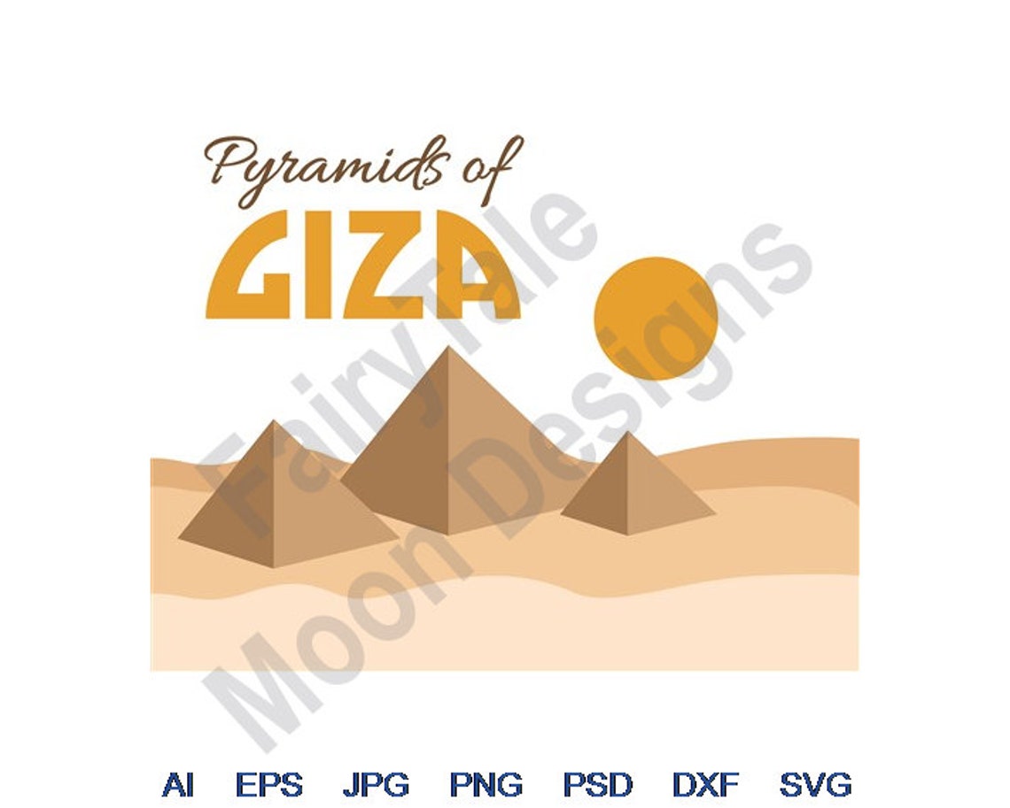 Pyramids of Giza Svg Dxf Eps Png Jpg Vector Art - Etsy