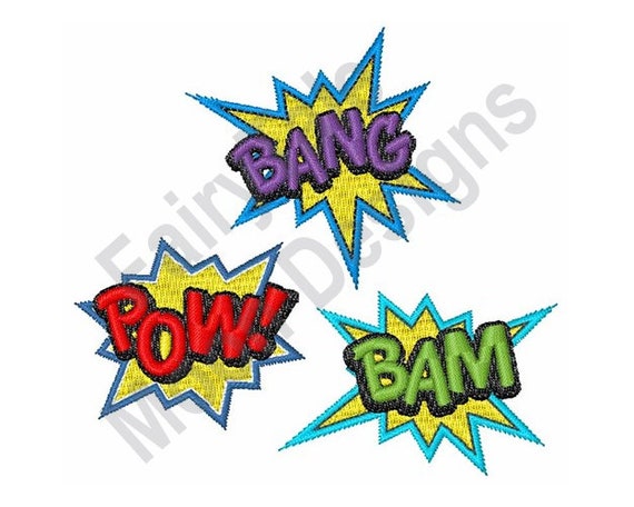 Superhero Bursts Machine Embroidery Design Bang Explosion - Etsy