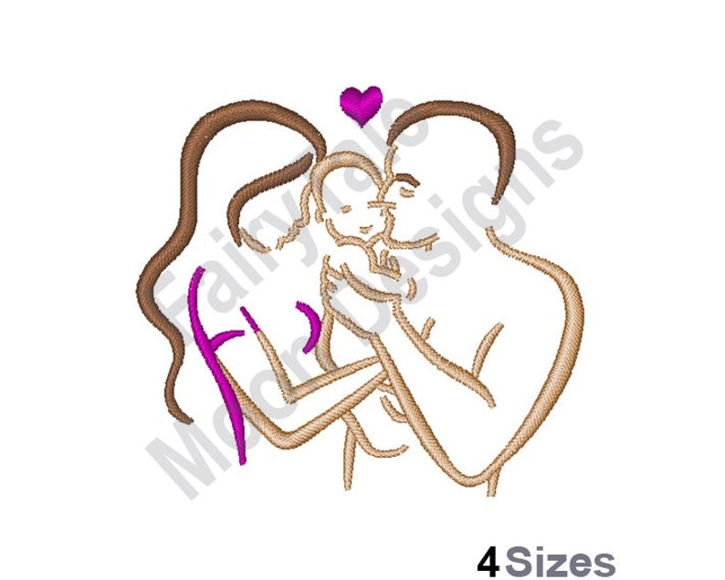 Parents & Baby Machine Embroidery Design Mother Father and - Etsy