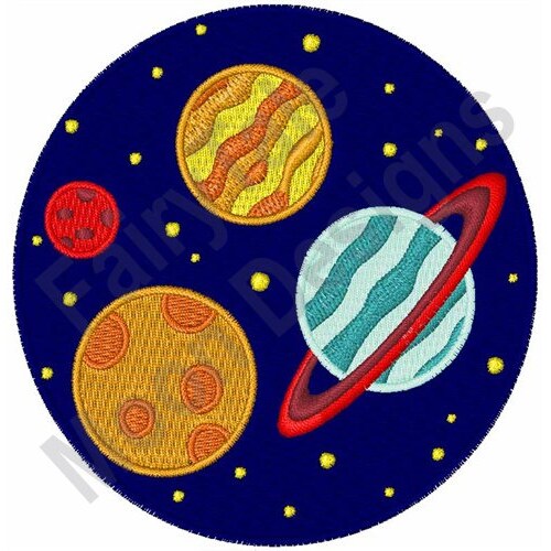 Planets Machine Embroidery Design Solar System Embroidery - Etsy