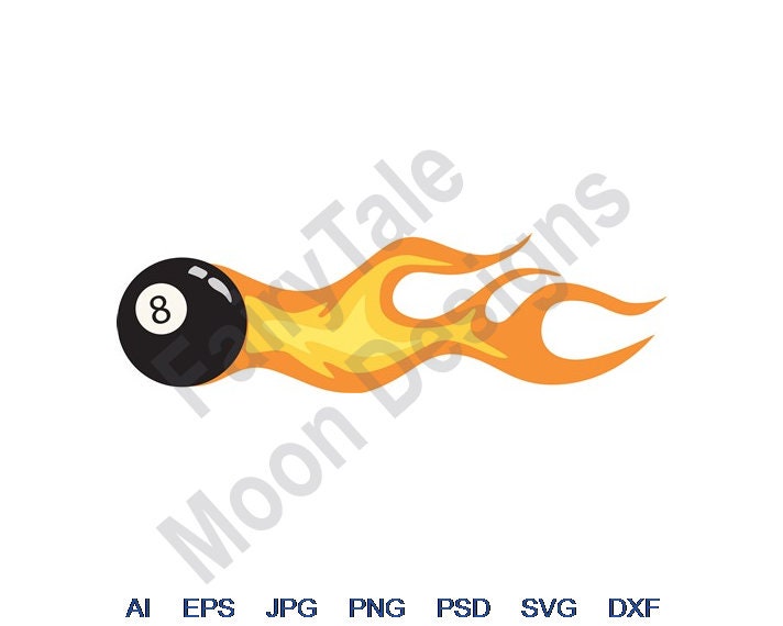 Flaming Eight Ball Svg Dxf Eps Png Jpg Vector Art - Etsy Israel