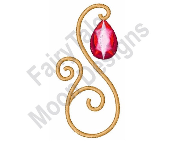 Ruby Jewelry Machine Embroidery Design Red Ruby Jewelry | Etsy