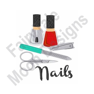 Manicure Nail Set - Machine Embroidery Design, Finger Nail Polish ...