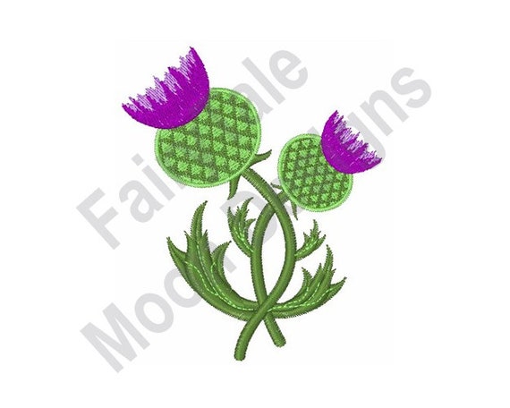 Thistle Flower Machine Embroidery Design Thistle Embroidery | Etsy