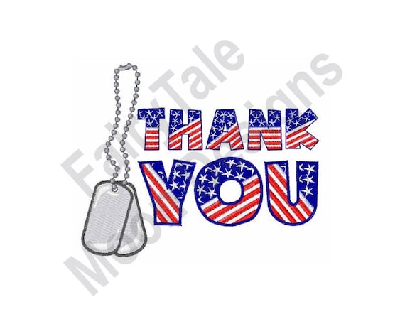Thank You Machine Embroidery Design Patriotic Military Dog - Etsy