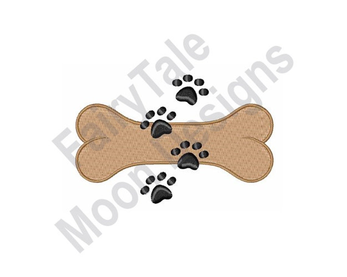 Dog Bone Machine Embroidery Design Dog Chew Bone Embroidery | Etsy