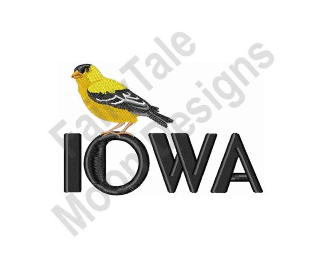 Iowa Goldfinch Machine Embroidery Design, Eastern Goldfinch Embroidery ...