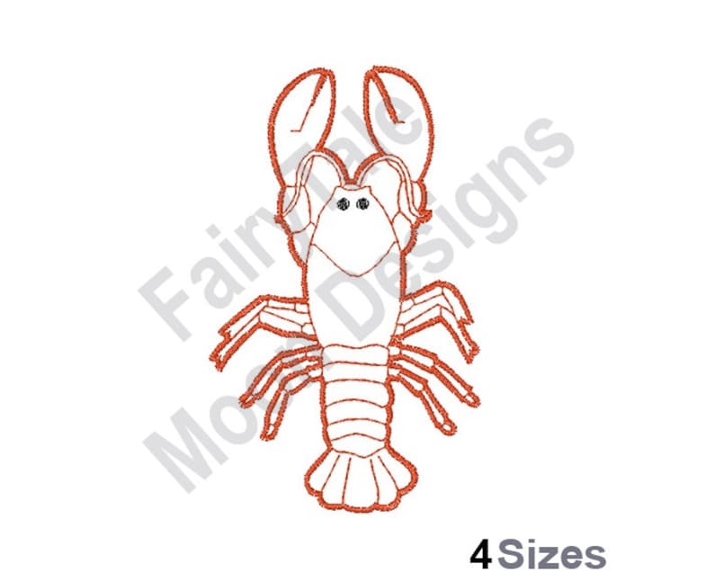 Lobster Outline Machine Embroidery Design Crawfish Outline - Etsy