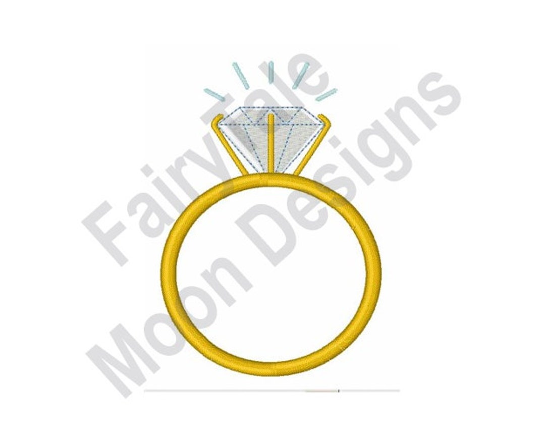 Engagement Ring - Machine Embroidery Design, Diamond Ring Embroidery ...