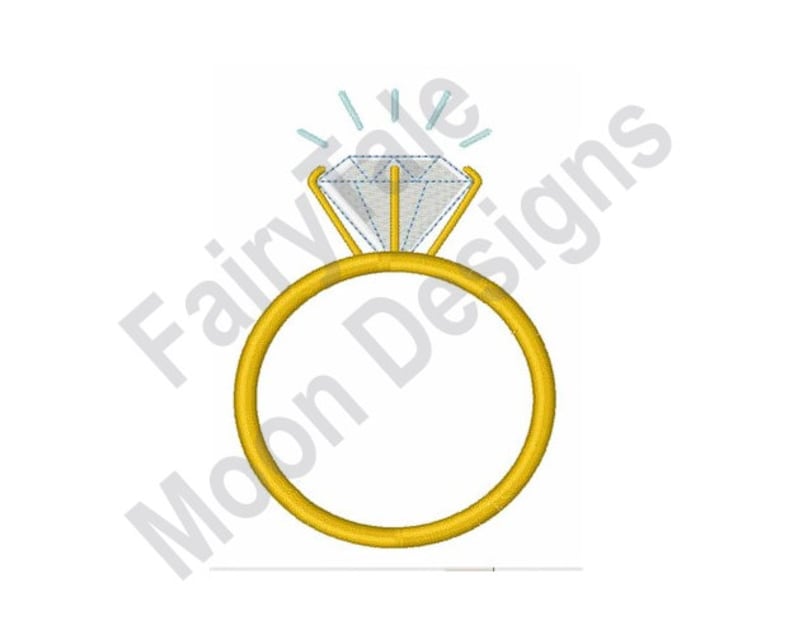 Engagement Ring Machine Embroidery Design Diamond Ring | Etsy
