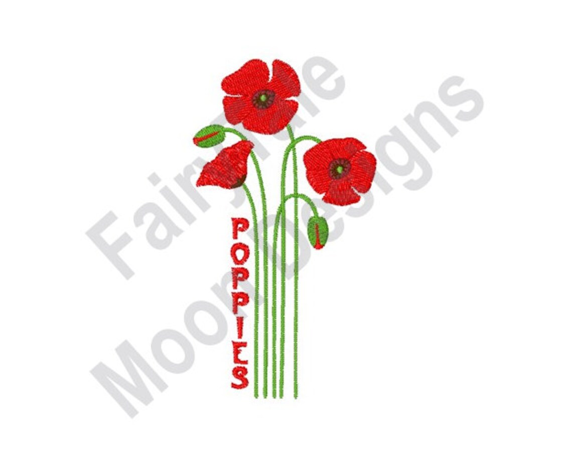 Poppies Machine Embroidery Design Poppy Flowers Embroidery - Etsy