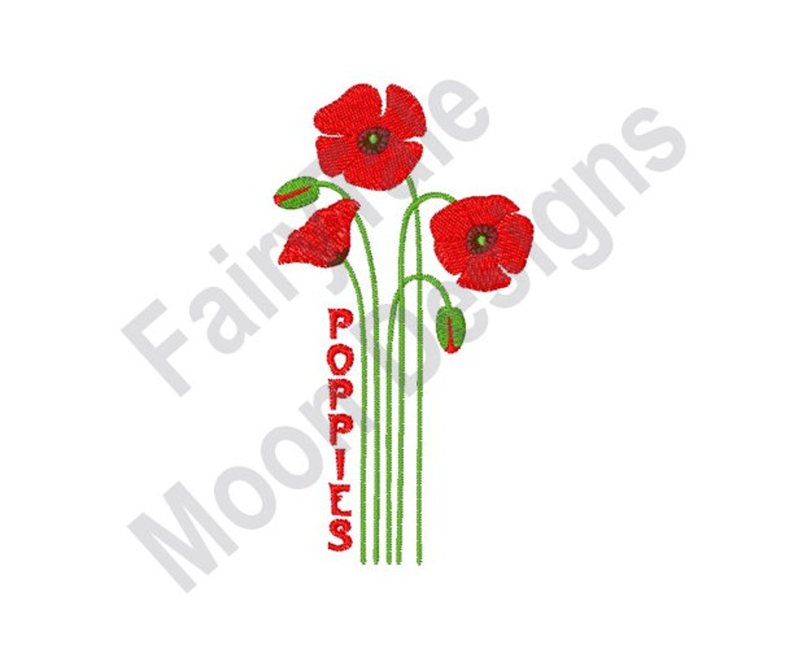 Poppies Machine Embroidery Design Poppy Flowers Embroidery - Etsy