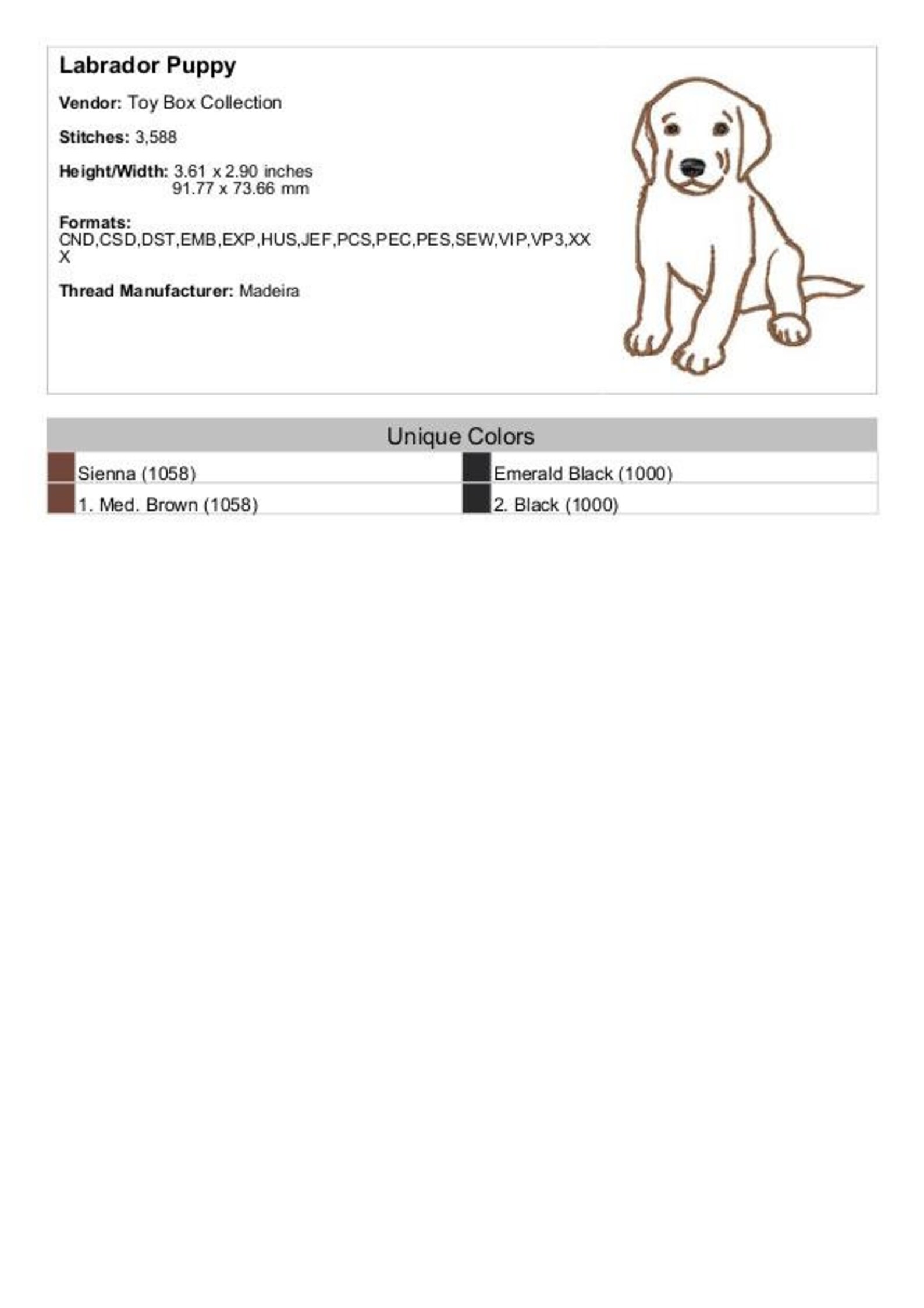 Labrador Puppy Machine Embroidery Design Labrador Retriever | Etsy
