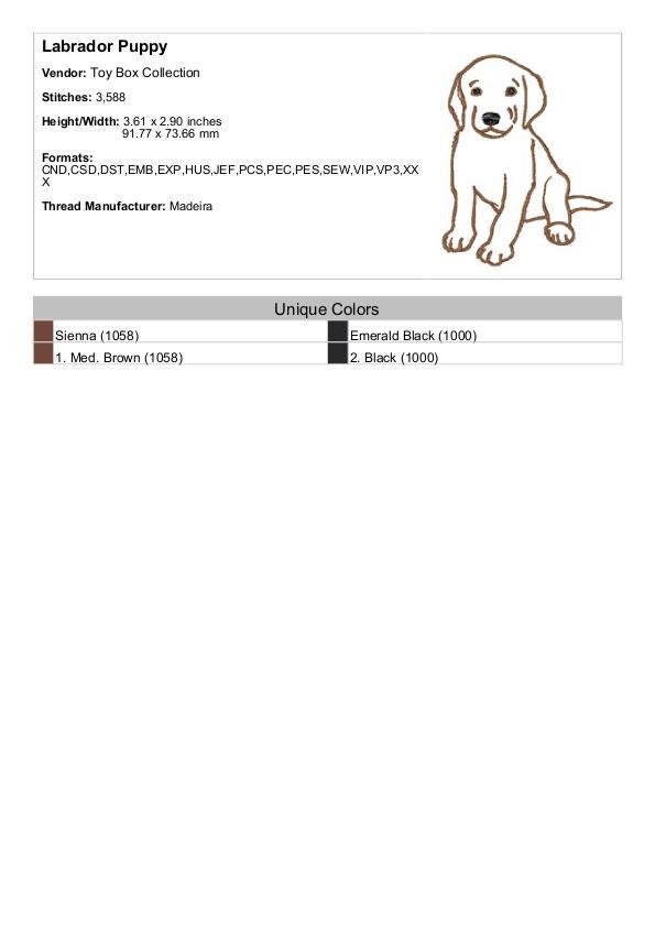 Labrador Puppy - Machine Embroidery Design, Labrador Retriever Outline ...