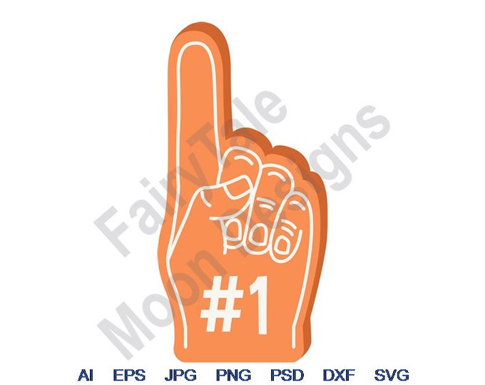 Fan Finger SVG. Number 1 Foam Finger Cut Files. Sports Team Photo Props ...