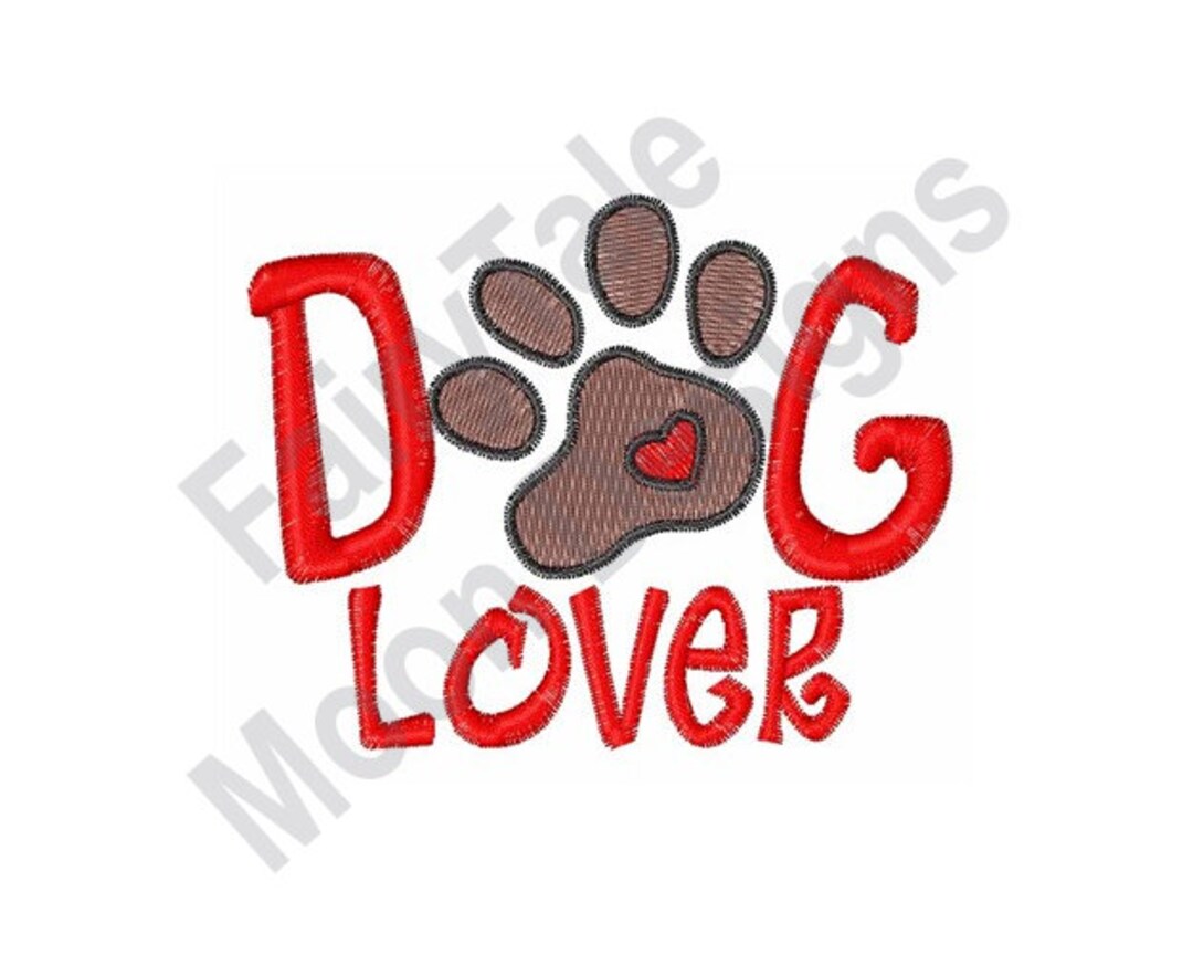Dog Lover Machine Embroidery Design, Dog Pawprints Embroidery Pattern ...